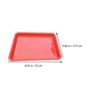 6pcs Plastic Square Plate Tray Serving Platter Plastic Storage Tray Desk Organization Art Trays for Kids Plastic Fruit Plates Serving Tray Activity Footstool Household Office