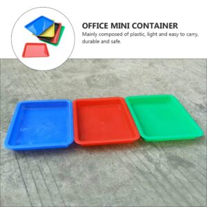 6pcs Plastic Square Plate Tray Serving Platter Plastic Storage Tray Desk Organization Art Trays for Kids Plastic Fruit Plates Serving Tray Activity Footstool Household Office