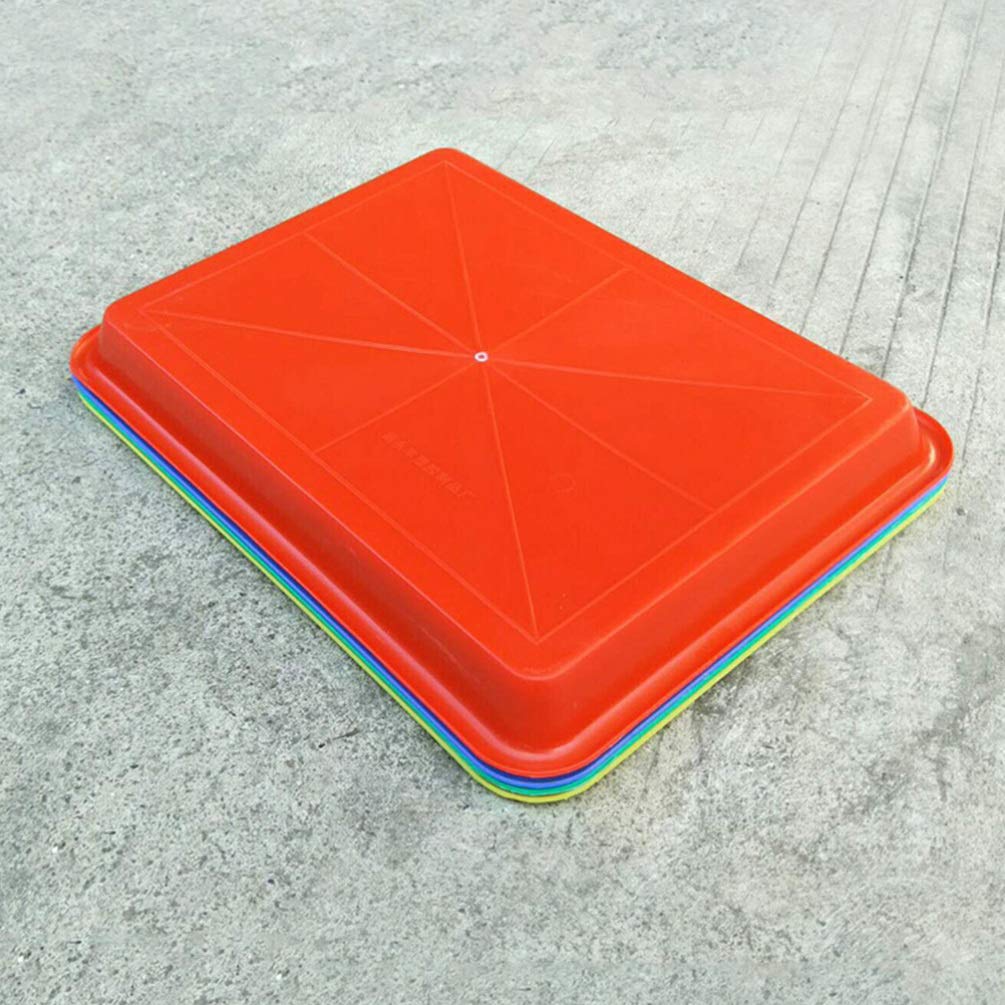 6pcs Plastic Square Plate Tray Serving Platter Plastic Storage Tray Desk Organization Art Trays for Kids Plastic Fruit Plates Serving Tray Activity Footstool Household Office