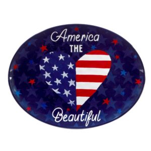 certified international stars & stripes melamine oval platter, 18-inch length