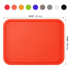 LEXININ 9 PCS 16 x 12 inch Plastic Fast Food Serving Trays, Restaurant Serving Tray Set, Food Serving Tray for Hotel, 9 Colors