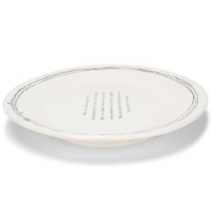 DEMDACO Family Blessings Black and White 17 x 13 Glossy Ceramic Stoneware Platter