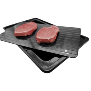 Kitchen Keen Defrosting Tray with Drip Tray | Defrost Frozen Food | Extra Large Size (14" x 8")