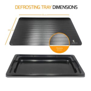 Kitchen Keen Defrosting Tray with Drip Tray | Defrost Frozen Food | Extra Large Size (14" x 8")