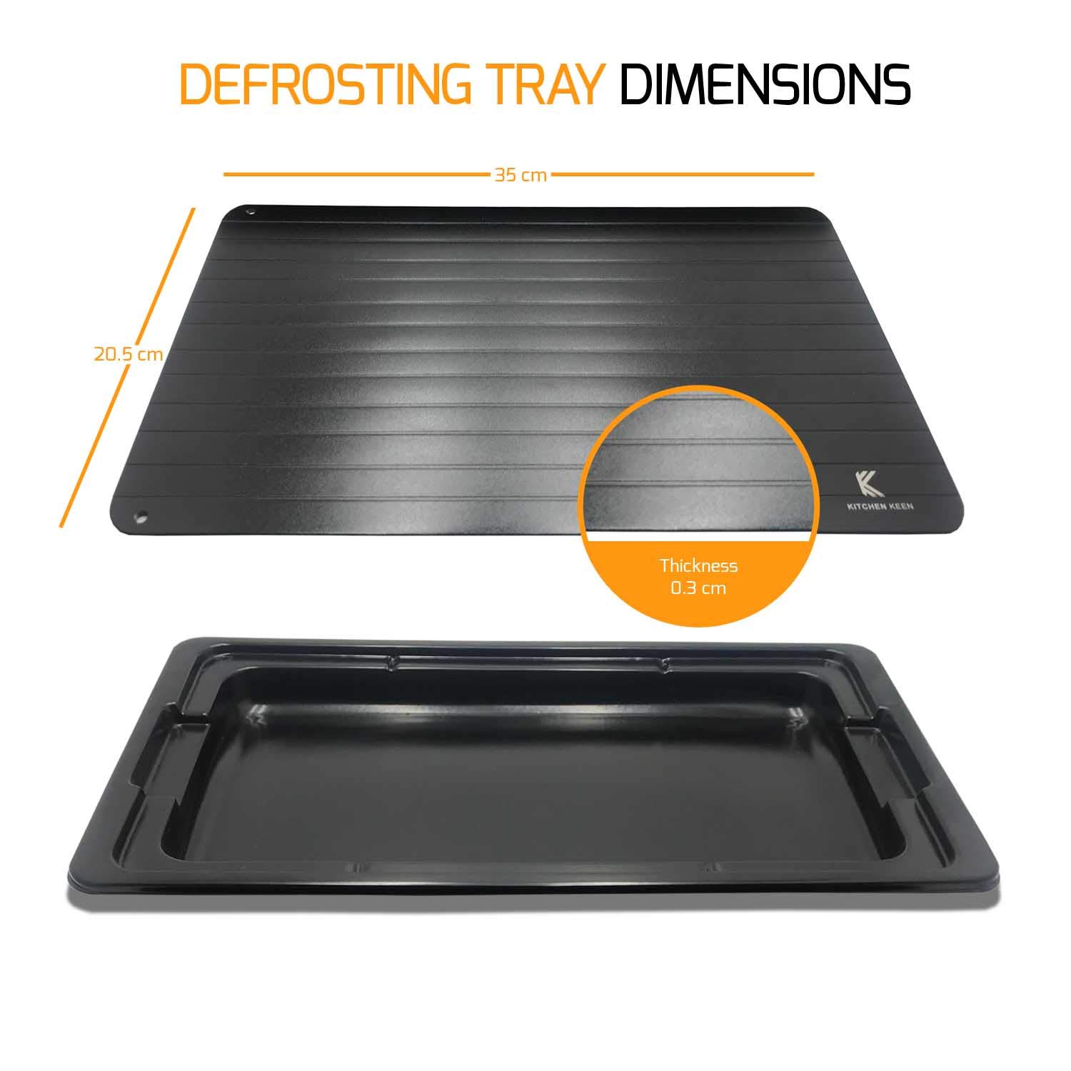 Kitchen Keen Defrosting Tray with Drip Tray | Defrost Frozen Food | Extra Large Size (14" x 8")