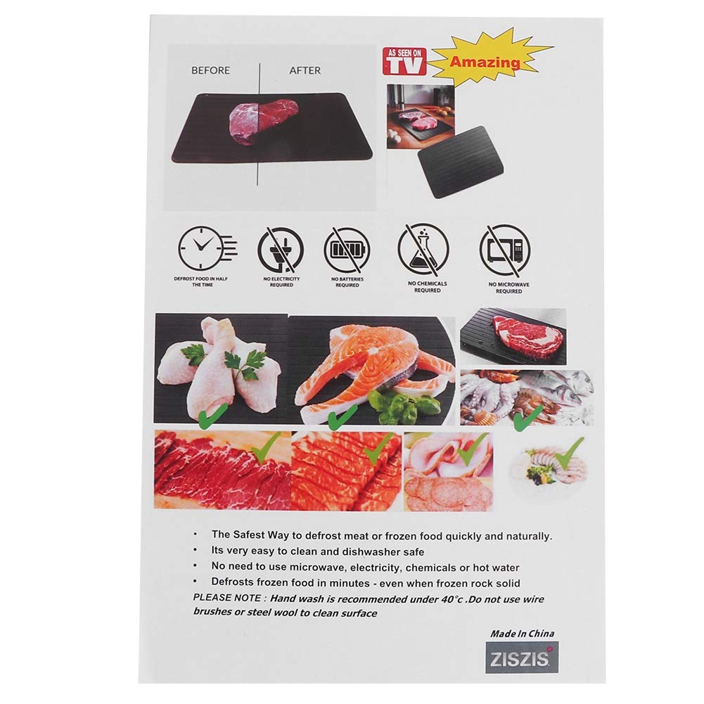 Thaw Food Plate Board,Meat Fast Defrosting Tray,Quick Defrost Kitchen Tool,Defrosting Frozen Food Faster,Thaw Master,Non Stick Coated Thawing Board for Frozen Meat and Food, Defrosting Tray Bo