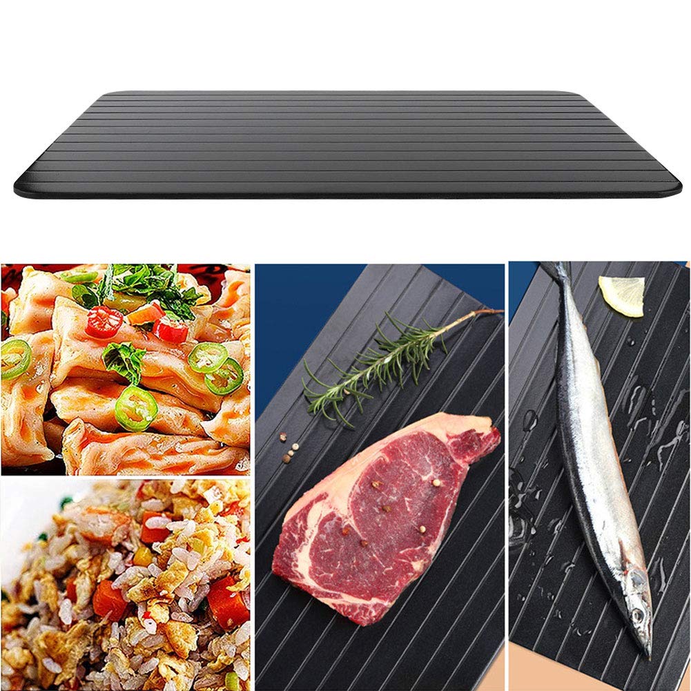 Thaw Food Plate Board,Meat Fast Defrosting Tray,Quick Defrost Kitchen Tool,Defrosting Frozen Food Faster,Thaw Master,Non Stick Coated Thawing Board for Frozen Meat and Food, Defrosting Tray Bo