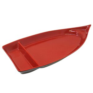 Needzo Plastic Sushi Boat Serving Tray, Sashimi Dinner Platter for Restaurant or Home, Japanese Kitchen Gifts, 10.25 Inches