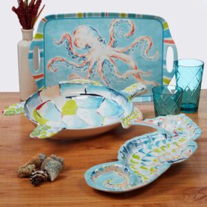 Certified International Deep Sea 2 pc Melamine Platter Serving Set, Multicolor