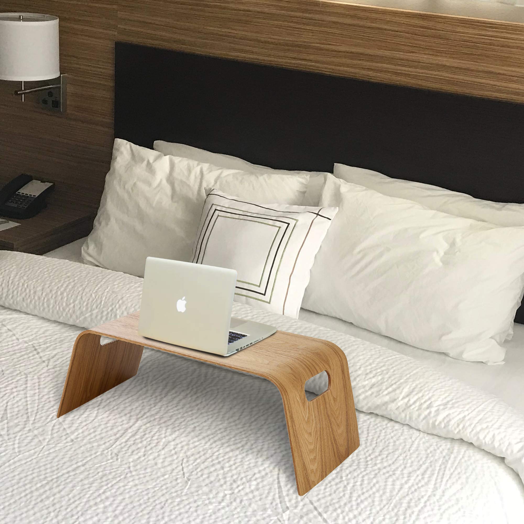 IMPULSE! Copenhagen Wood Laptop Tray, Bed Tray, Natural - Perfect for Work, Breakfast, Dinner, Reading, iPad use, and Entertainment Enjoyment