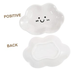 Cabilock 2pcs Dining Use Convenient Dish Ramekins Restaurant Bowls Candy Ketchup Dip Sish Appetizer Bowl Japanese Chinese for Holder Shape Plates Porcelain Shaped Snack Sauce Side Soy