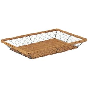 g.e.t. wb-704 16.5" x 11.75" wire basket, wicker/iron powder coated