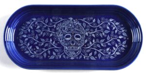 fiesta skull and vine twilight bread tray