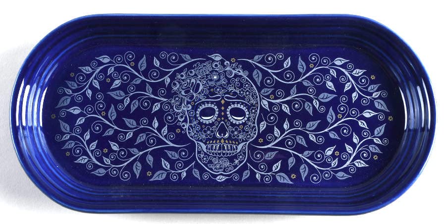 Fiesta Skull and Vine Twilight Bread Tray