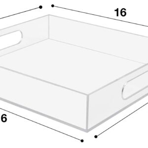 Sorbus Acrylic Serving Tray with Handles - Serving Coffee, Appetizer, Breakfast, Butler-Kitchen Countertop - Decorative Makeup Drawer Organizer - Vanity Table - Ottoman (12" x 16")