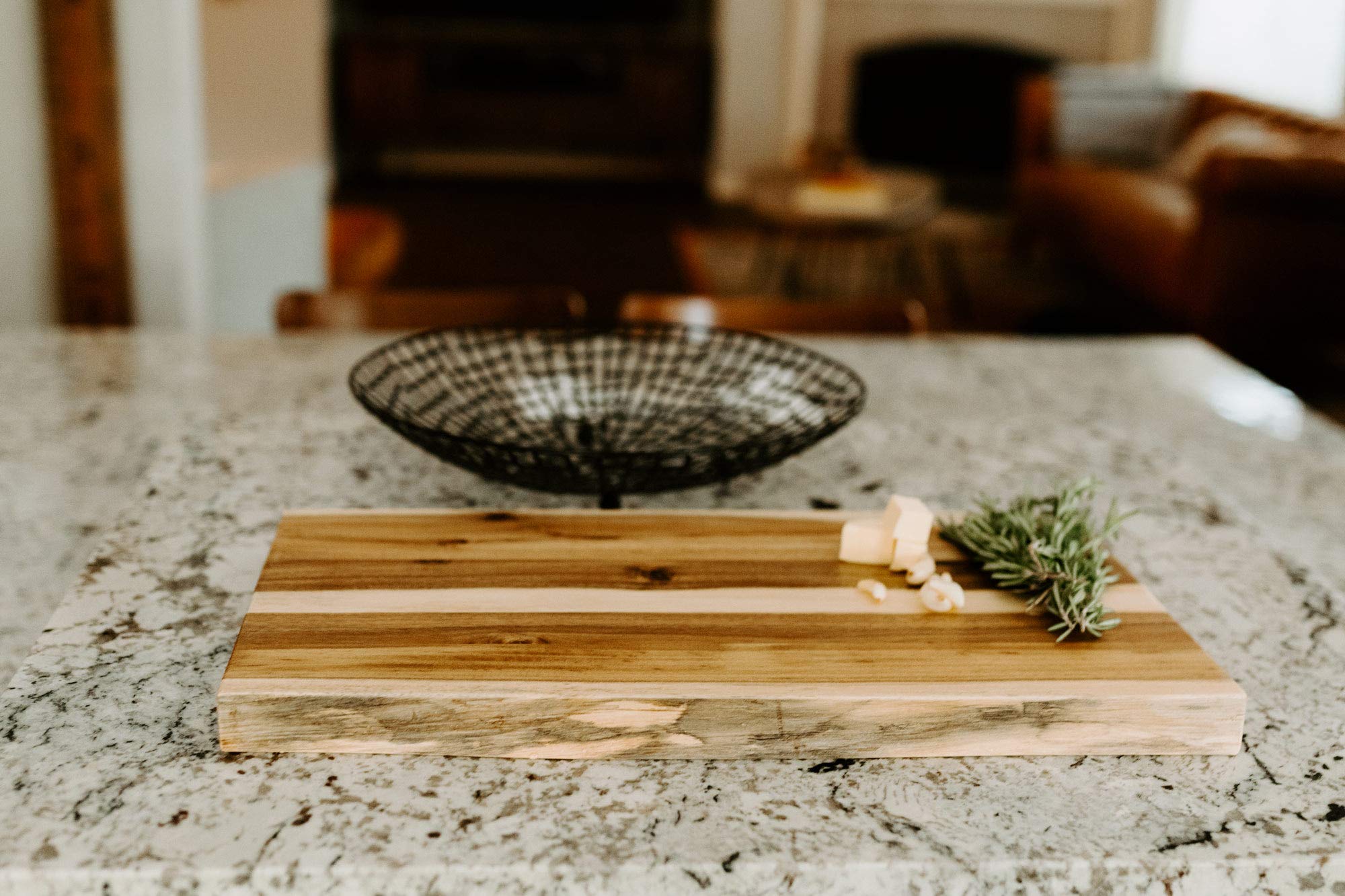 Villa Acacia Raw Wood Slab Serving Platter, Extra Long 22 Inches for Bread Board or Cheese Tray, Single, 22 Inch