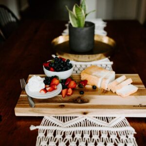 Villa Acacia Raw Wood Slab Serving Platter, Extra Long 22 Inches for Bread Board or Cheese Tray, Single, 22 Inch