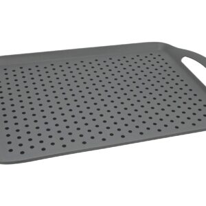 ChopMaster Rectangular Anti Slip Serving Tray with Handle (Large, Grey)