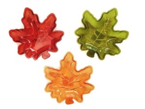 autumn fall leaves plastic serving trays, 3-pc set