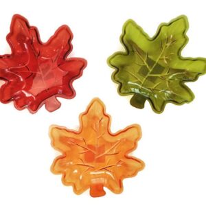 Autumn Fall Leaves Plastic Serving Trays, 3-pc Set