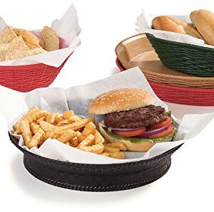 Carlisle FoodService Products 652703 WeaveWear Round Serving Basket, 10", Black (Pack of 12)