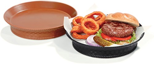 Carlisle FoodService Products 652703 WeaveWear Round Serving Basket, 10", Black (Pack of 12)