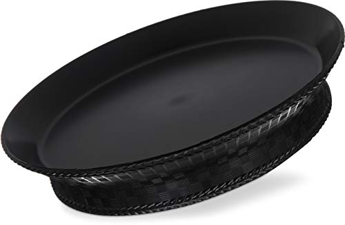 Carlisle FoodService Products 652703 WeaveWear Round Serving Basket, 10", Black (Pack of 12)