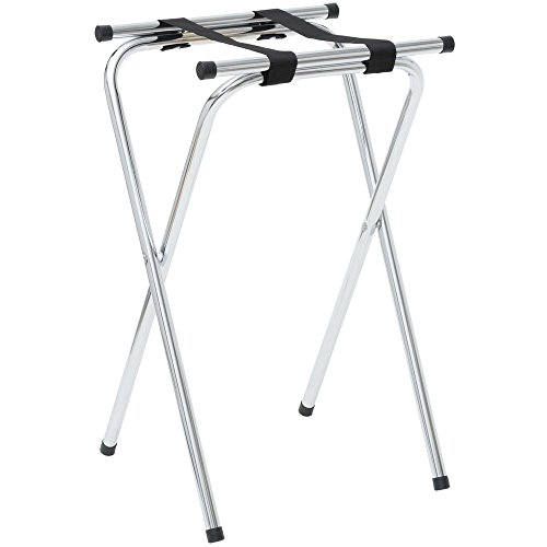 American Metalcraft Polished Chrome Deluxe Metal Tray Stand