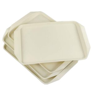 Utiao Plastic Fast Food Serving Trays for Eating, 4 Packs, Off-White