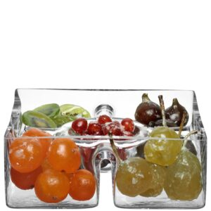 lsa international serve square platter 9in clear, 9"