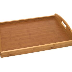 Lipper International Bamboo Wood Serving Tray with Veneer Bottom, 18.75" x 13.75" x 3"