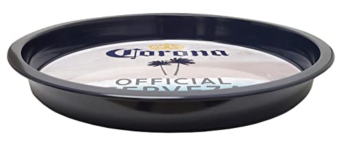 Corona Large Round Beverage Tray, Beach Scene, Round Measuring 12" with High Wall, Drink Tray Scene