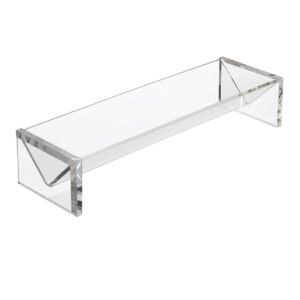 1 piece transparent acrylic rectangular cracker server tray dessert biscuit storage holder tray food display stand (v style)