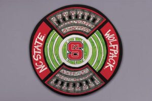 magnolia lane nc state university wolfpack football stadium heavyweight melamine round platter, 13.5-inch diameter, kitchen accessories