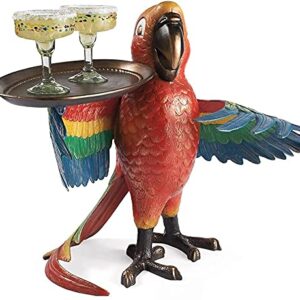 Serving Tray for Beer Vacation Party Drink Serving Parrot Butler, Parrot Butler Statue Bird Drink Serving , Retro Indoor Living Room Pool Kitchen Handicraft Decoration (22X12x20cm)