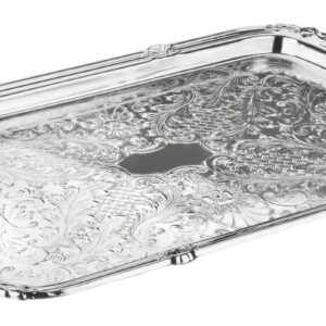 Tray Silver Plated with Tarnish Resistant Quoting 48-cm X 28-cm Made in England