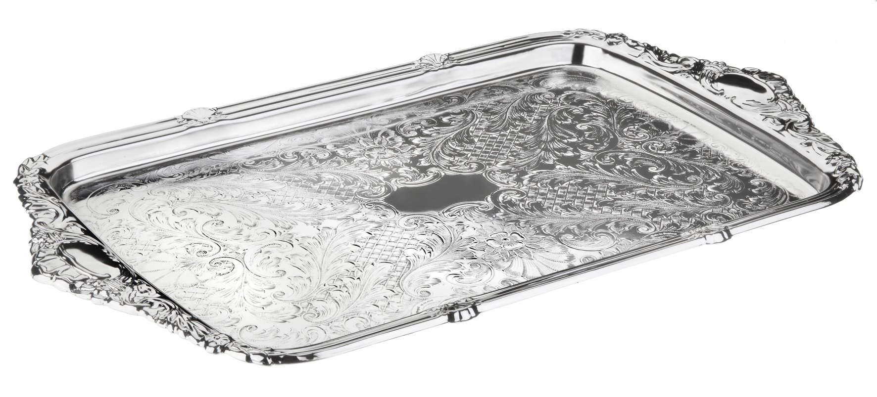 Tray Silver Plated with Tarnish Resistant Quoting 48-cm X 28-cm Made in England