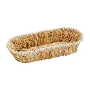 Mud Pie Beaded Hyacinth Nested Basket Set, Beaded, Small 5" x 12 1/2" | Large 6 1/2" x 16 1/2"