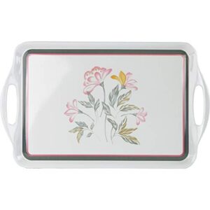 reston lloyd melamine serving/ottoman, rectangular tray, pink trio