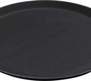 Carlisle FoodService Products 1100GL004 GripLite Rubber Lined Non-Slip Round Serving Tray, 11" Diameter, Black (Pack of 12)