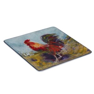 Certified International Rooster Meadow Square Platter, 12.5" x 12.5" x 1.25"