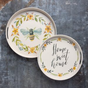 Primitives by Kathy 104022 Melamine Serving Tray, Set of 2, Bee Home