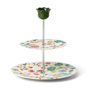 kate spade new york garden floral tiered server, one size, white