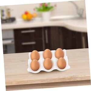 Cabilock 1 Pc ceramic egg tray egg filler flats kitchen egg storage flats fridge egg holder quail egg cartons egg crates egg dispenser egg carrier egg flats mustard ceramics white non-slip