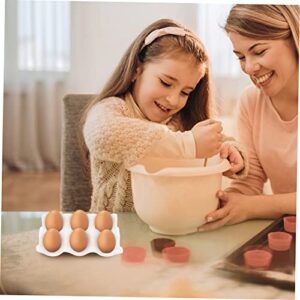 Cabilock 1 Pc ceramic egg tray egg filler flats kitchen egg storage flats fridge egg holder quail egg cartons egg crates egg dispenser egg carrier egg flats mustard ceramics white non-slip