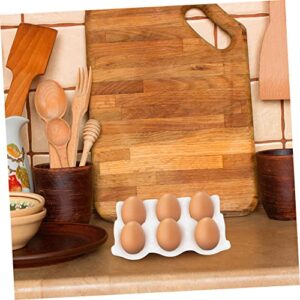 Cabilock 1 Pc ceramic egg tray egg filler flats kitchen egg storage flats fridge egg holder quail egg cartons egg crates egg dispenser egg carrier egg flats mustard ceramics white non-slip