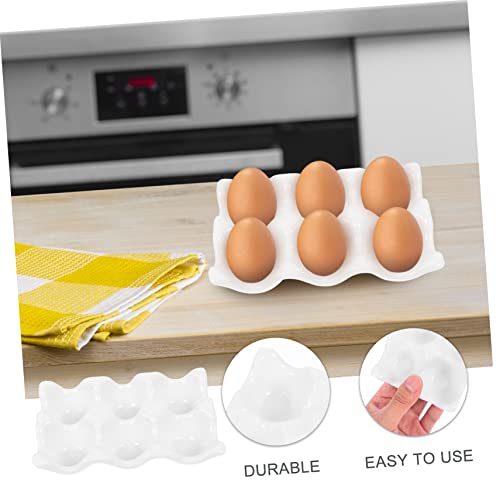 Cabilock 1 Pc ceramic egg tray egg filler flats kitchen egg storage flats fridge egg holder quail egg cartons egg crates egg dispenser egg carrier egg flats mustard ceramics white non-slip