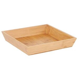 get - bamtry-05 bamtry-02 rectangular 2" deep bamboo serving tray, 12" x 12"