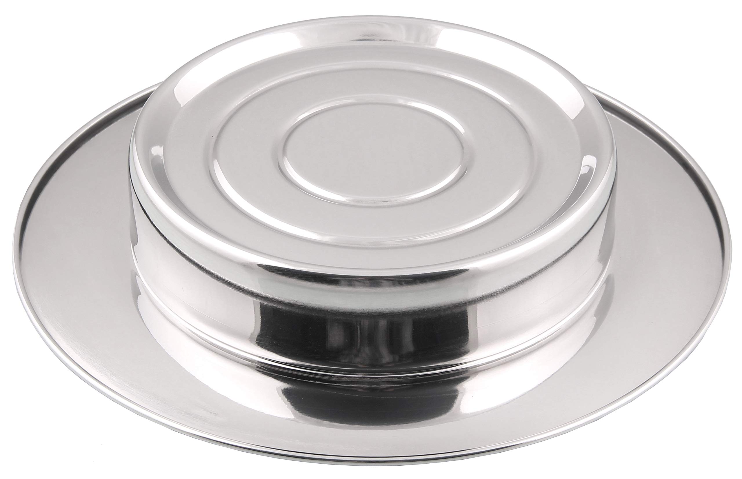 Mayur Exports Communion Ware Holy Wine Serving Tray with A Lid & A Stacking Bread Plate with A Lid + 40 Cups - Stainless Steel (Mirror/Silver)