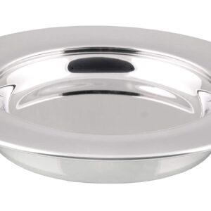 Mayur Exports Communion Ware Holy Wine Serving Tray with A Lid & A Stacking Bread Plate with A Lid + 40 Cups - Stainless Steel (Mirror/Silver)